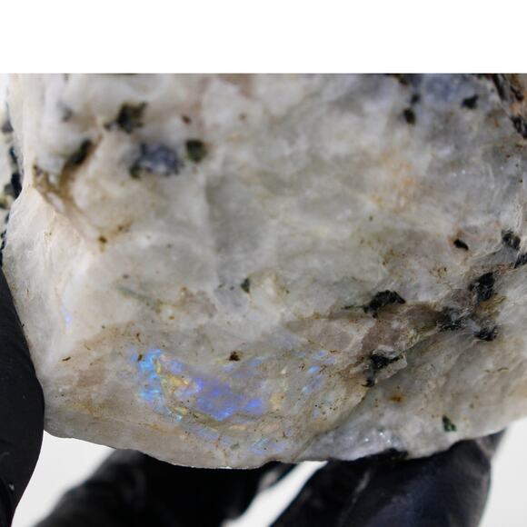 Handmade | Accents | 3oz Blue Rare Flash White Moonstone Quartz Black ...